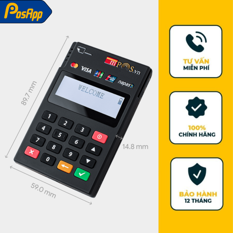 MPOS - Máy cà thẻ ngân hàng nhỏ gọn - tiện lợi